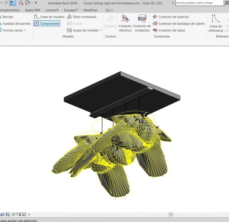 Cloud Ceiling light revit - Lampara de techo revit | Bimshares